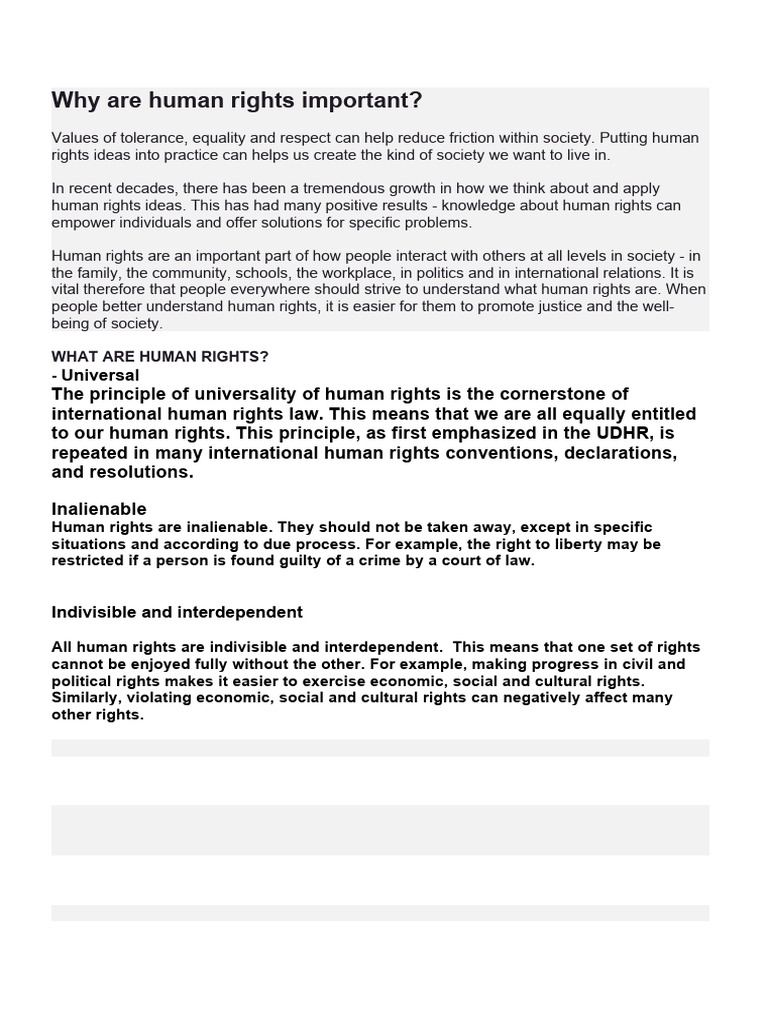 Why Are Human Rights Important | PDF
