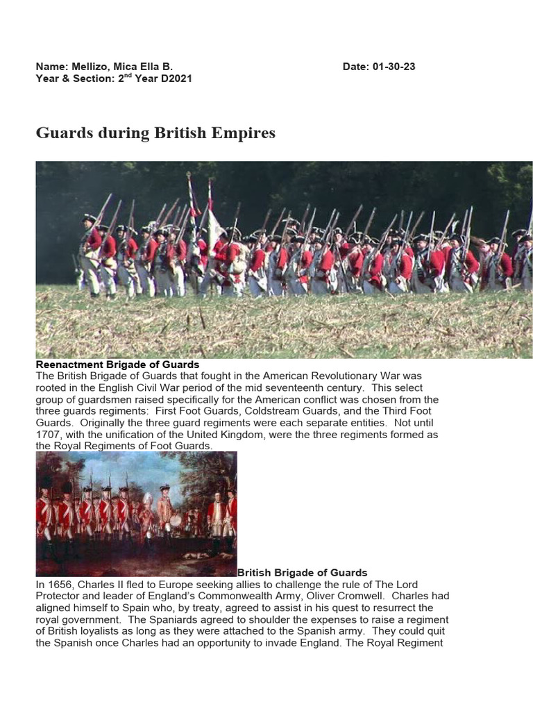 British Guards in Revolutionary War | PDF | Military Units And ...