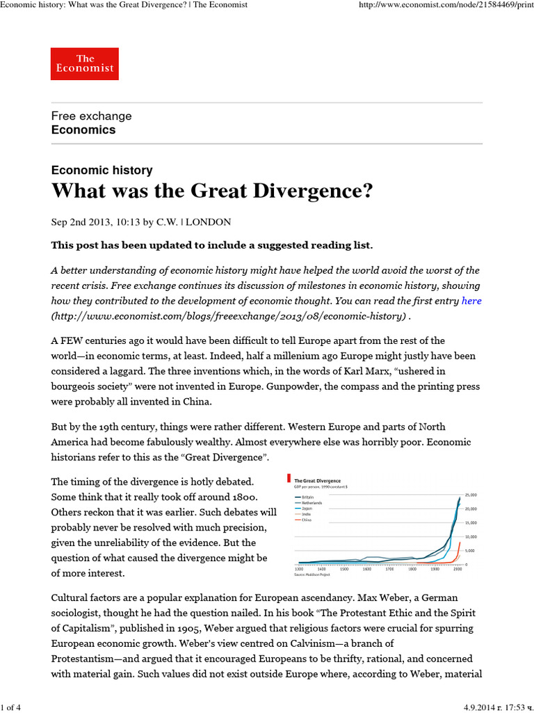 Mod1 What Was The Great Divergence | PDF | Economic History | Max Weber