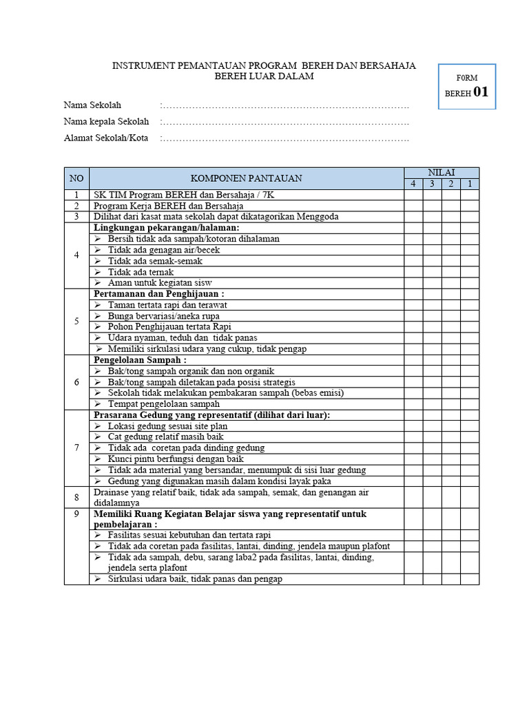 Form Bereh 01 (BEREH LD) | PDF