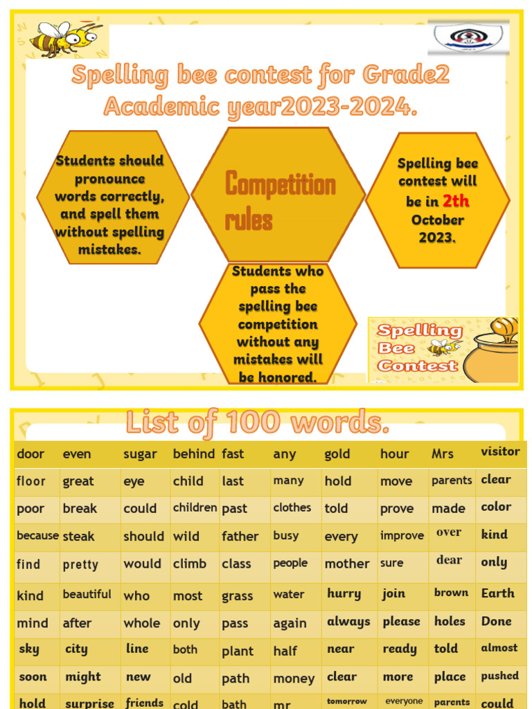 Spelling Bee Contest.grade2... | PDF