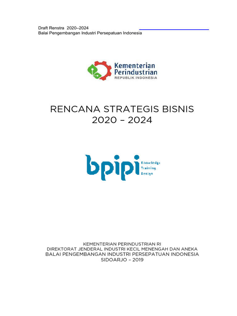 Renstra BPIPI 2020-2024 | PDF | Pengelolaan Keuangan & Uang