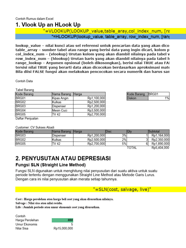 Contoh Soal Spreadsheet (Tele Baru) | PDF