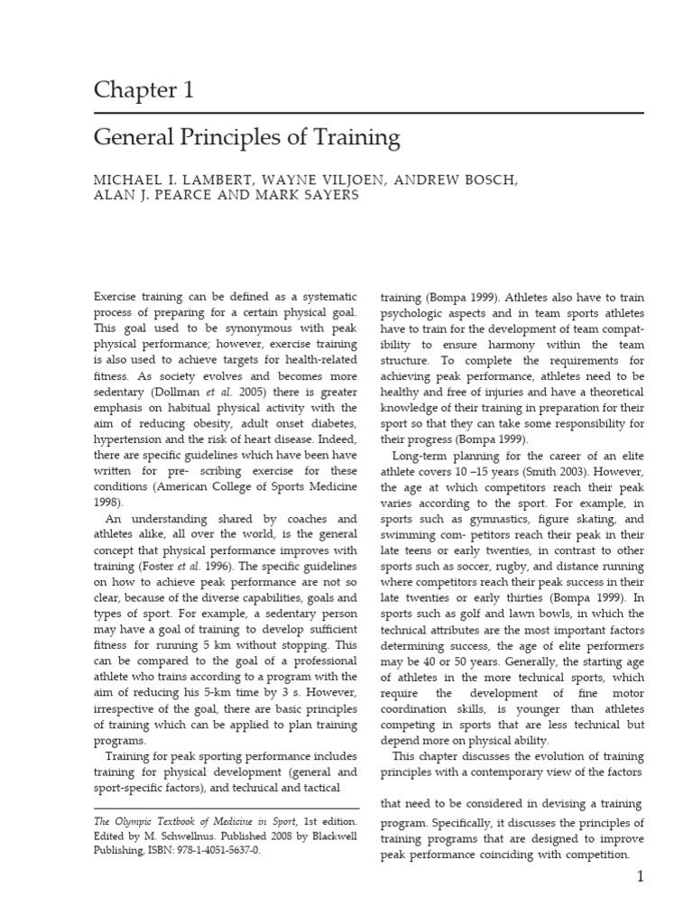 General Principles of Training | PDF | Flexibility (Anatomy) | Skeletal ...