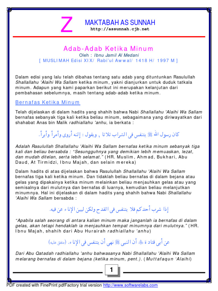 Adab Adab Ketika Minum | PDF