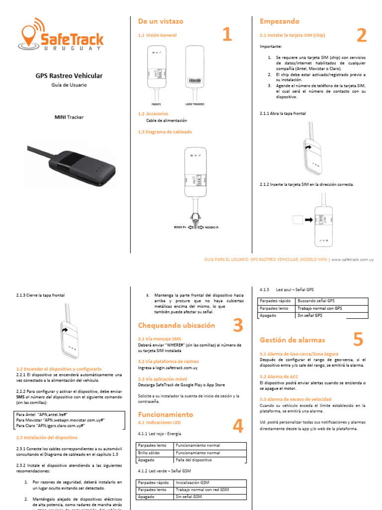 Instrucciones Mini GPS Tracker | PDF