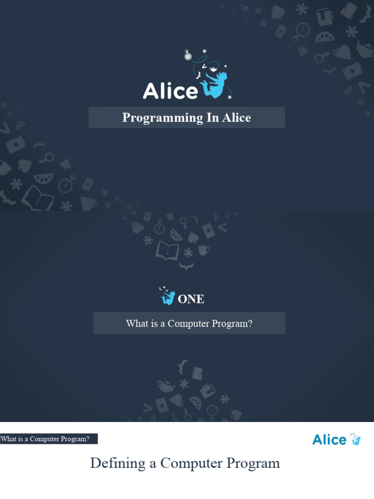 Programming in Alice | Download Free PDF | Computer Program | Programming Programming in Alice | Download Free PDF | Computer Program | Programming