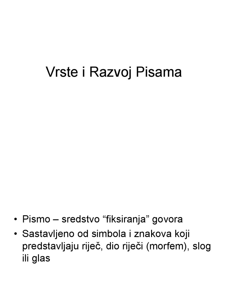 Vrste I Razvoj Pisama | PDF