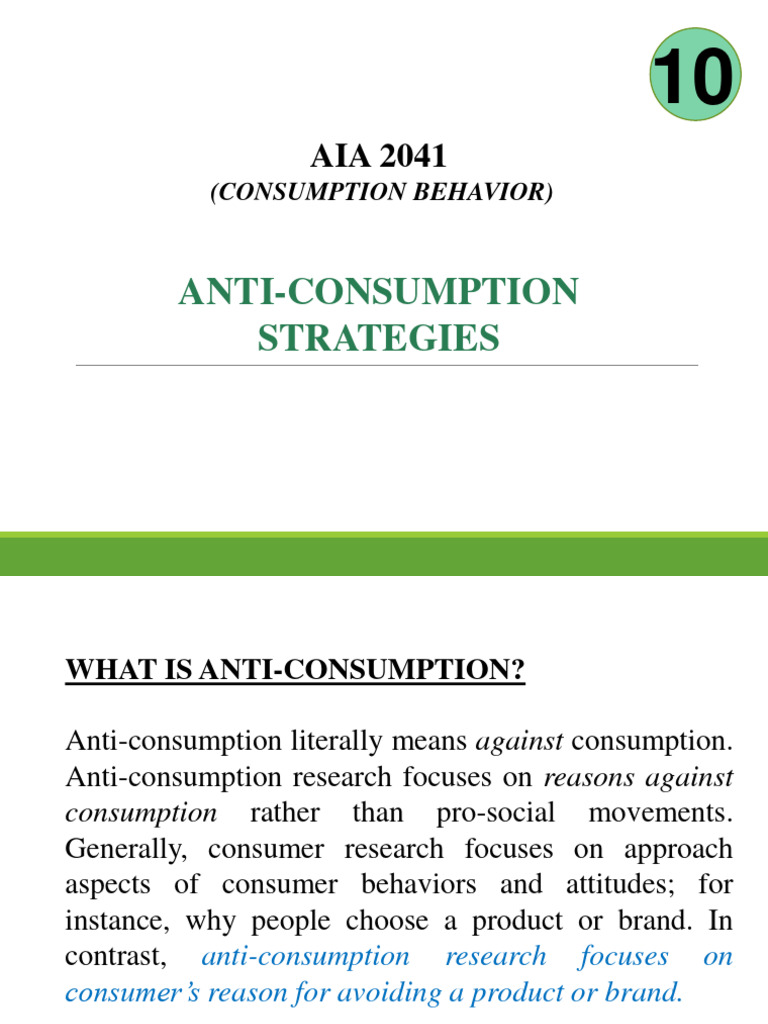 Anti-Consumption Strategies | PDF | Boycott | Consumerism