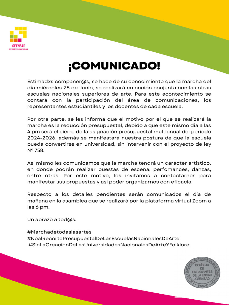 Comunicado Aclaratorio | PDF