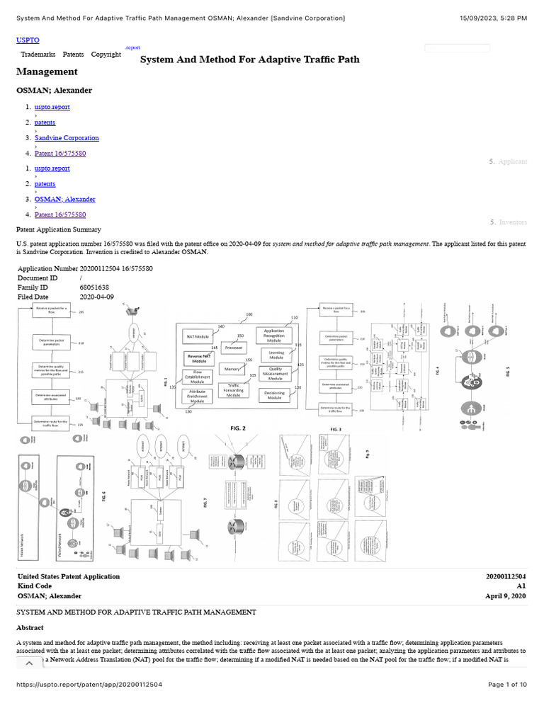 System and Method For Adaptive Traffic Path Management | PDF | Computer Network | Router (Computing)