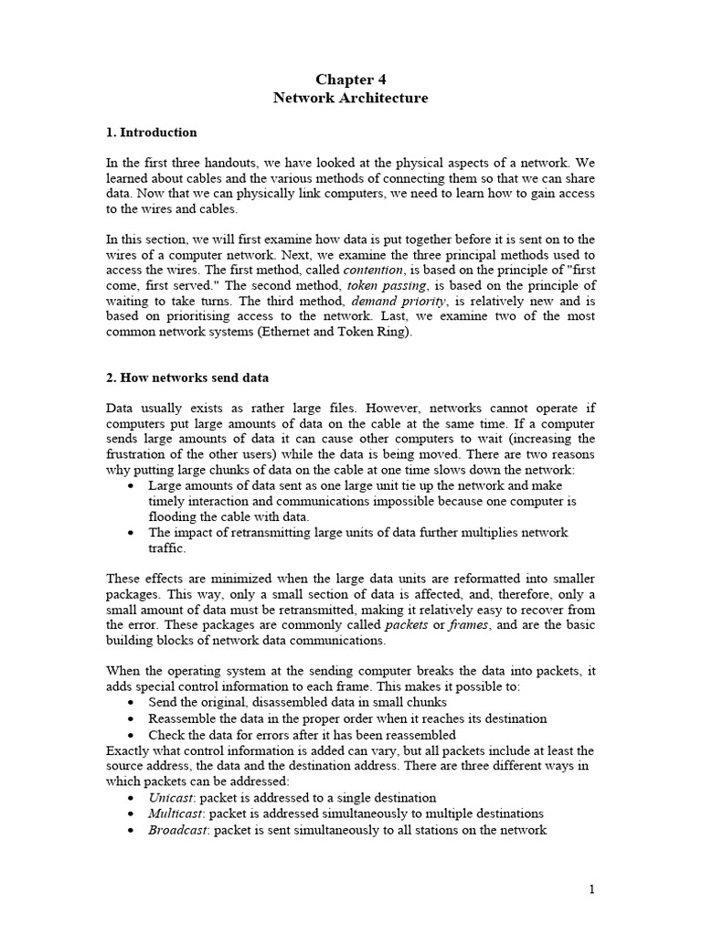 Handout 4 - Network Architecture | PDF | Routing | Computer Network