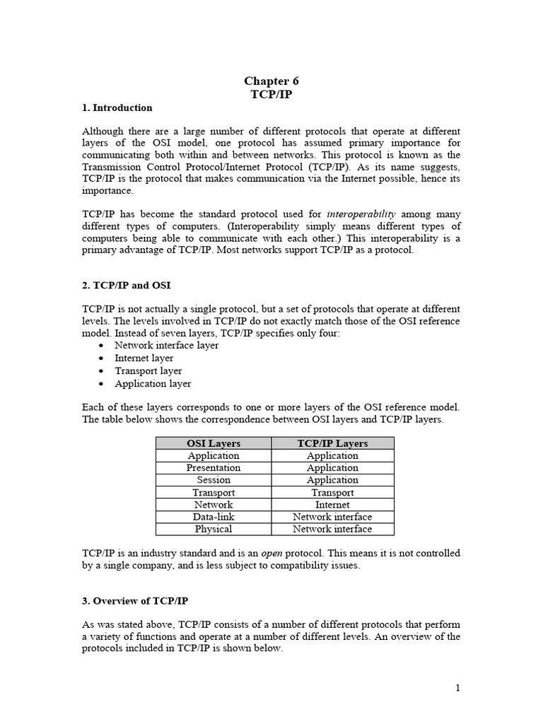 Handout 6 - TCP-IP | PDF | Internet Protocol Suite | Ip Address