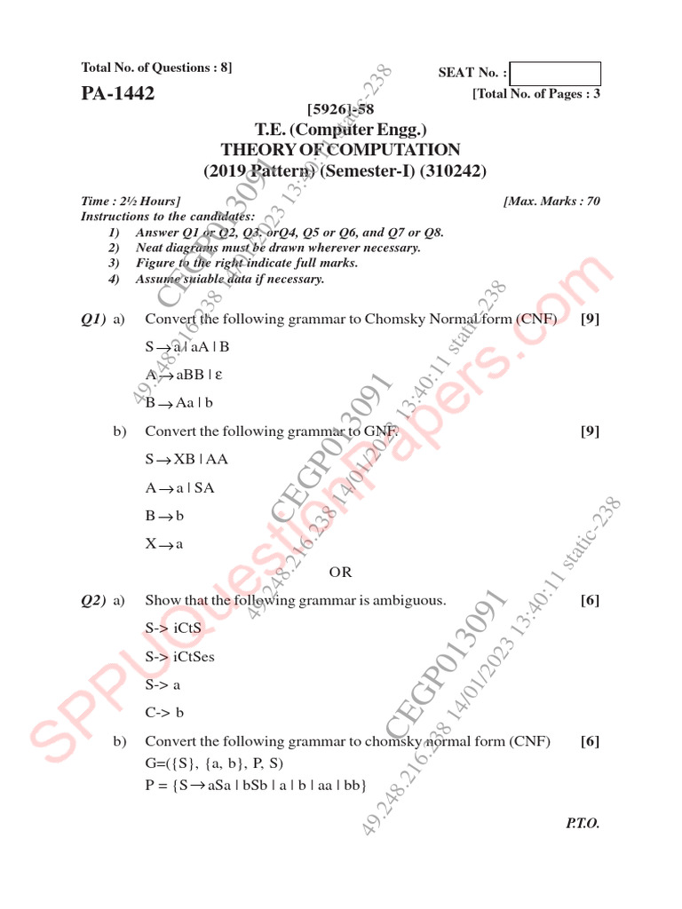 Be - Computer Engineering - Semester 5 - 2022 - November - Theory of ...