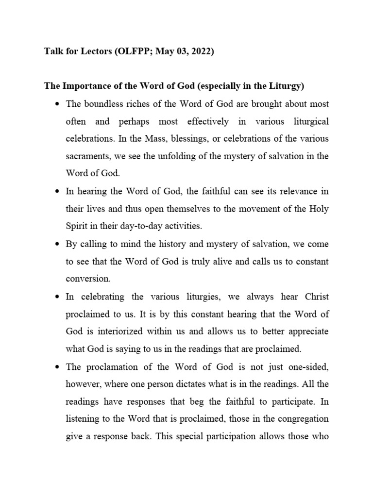 Lector's Guide to Proclaiming Scripture | PDF
