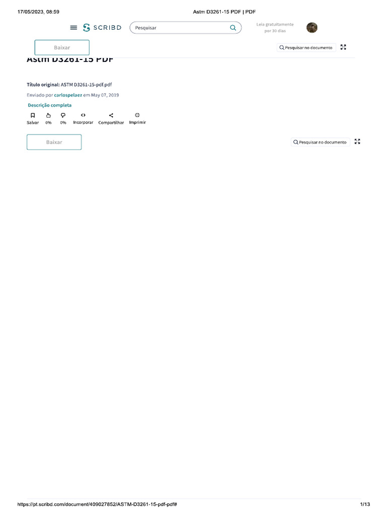 ASTM D3261 2015 - CONEXÕES PEAD ATÉ 8in | PDF