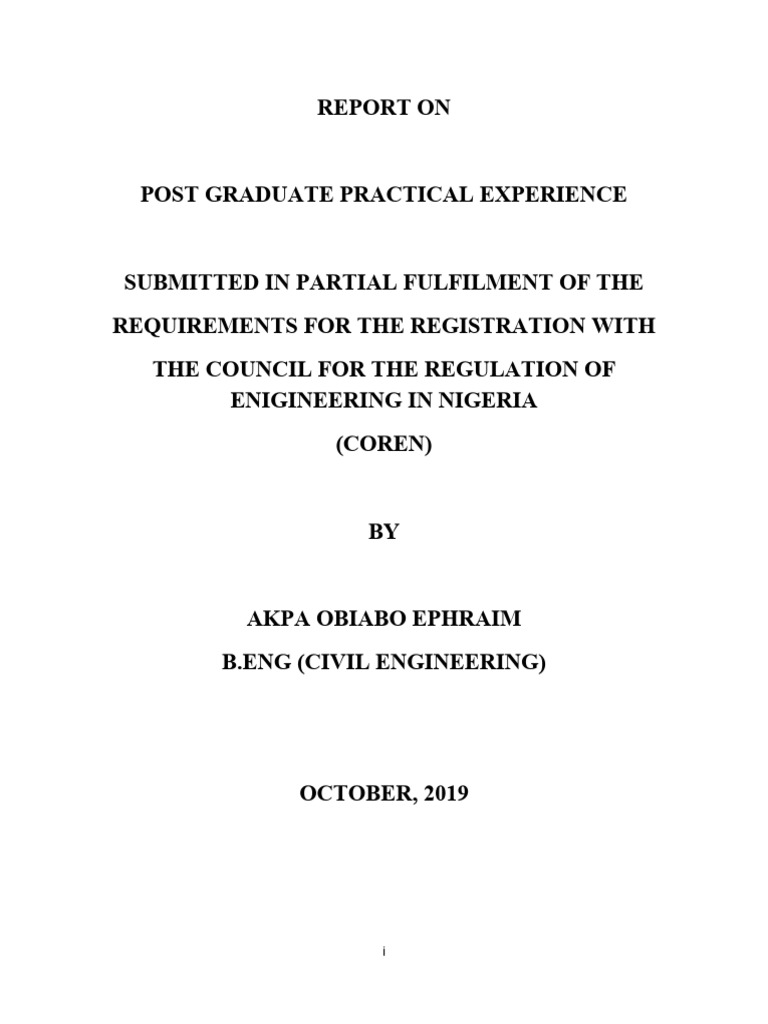 Report For My Coren Registration | PDF | Concrete | Road