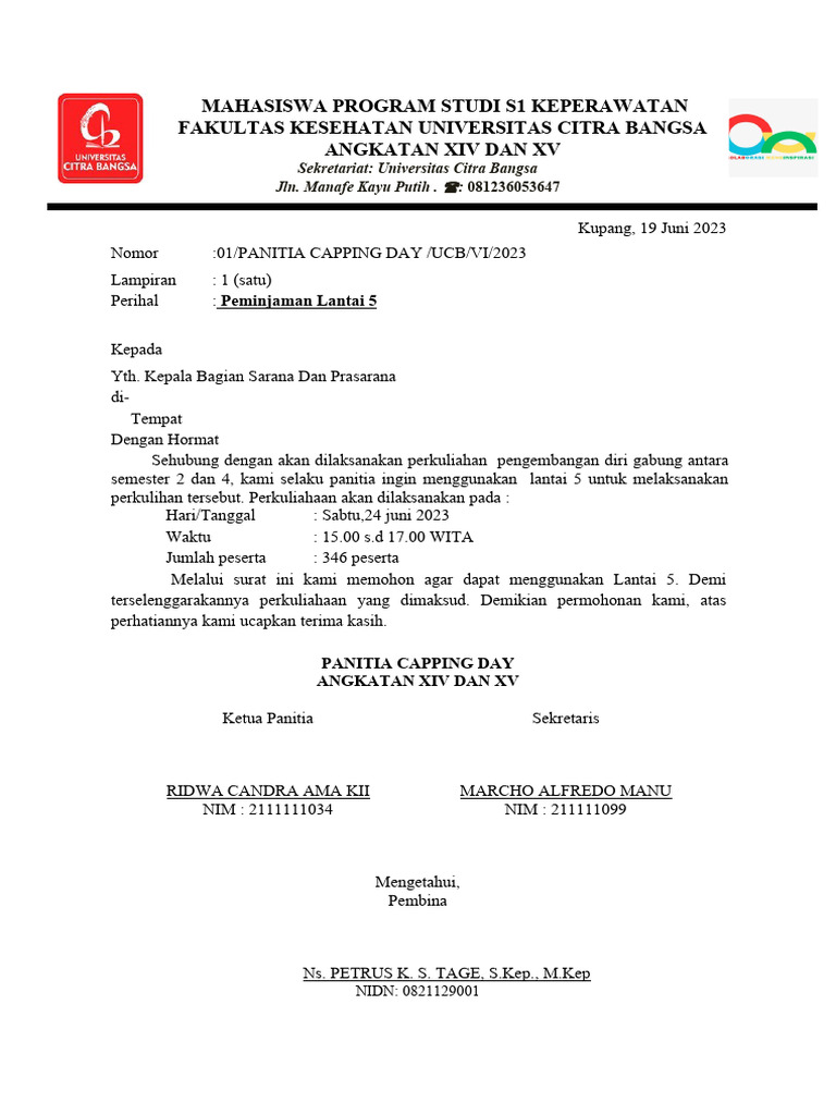 Undangan Capping Day Keperawatan | PDF