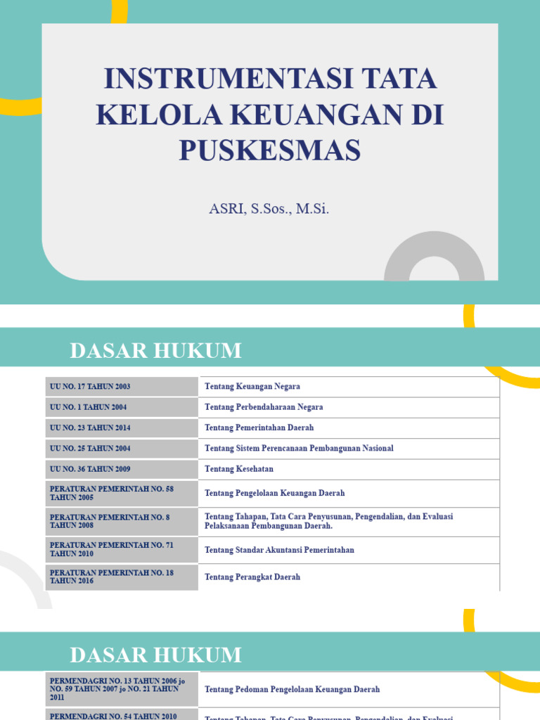 Instrumentasi Tata Kelola Keuangan Di Pusk | PDF