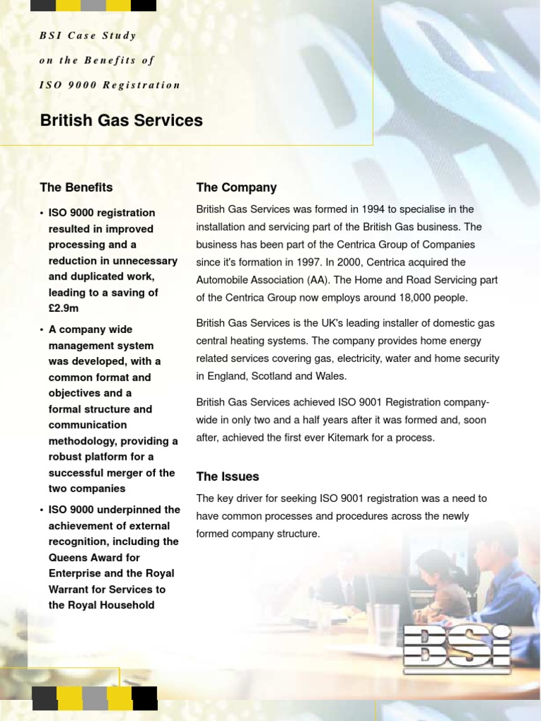 British Gas | PDF | Iso 9000 | Evaluation