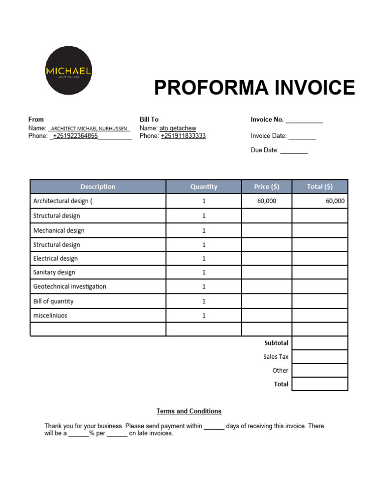 Proforma Invoice Template | PDF | Credit Card | Payments