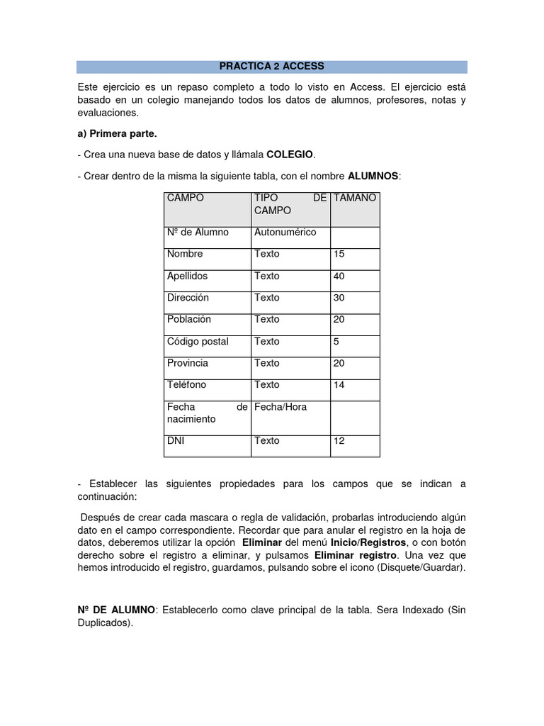 Practica 02 Access | PDF | Microsoft Office | Microsoft Windows