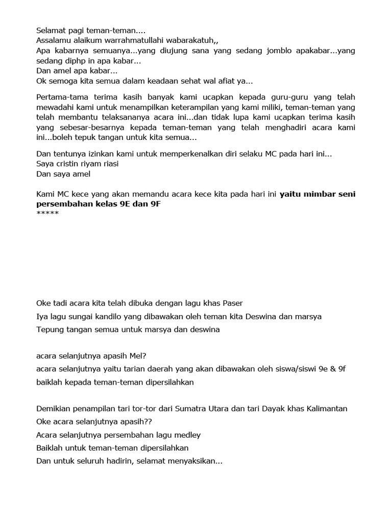 Acara Seni Kelas 9E & 9F: Tarian & Musik | PDF | Seni