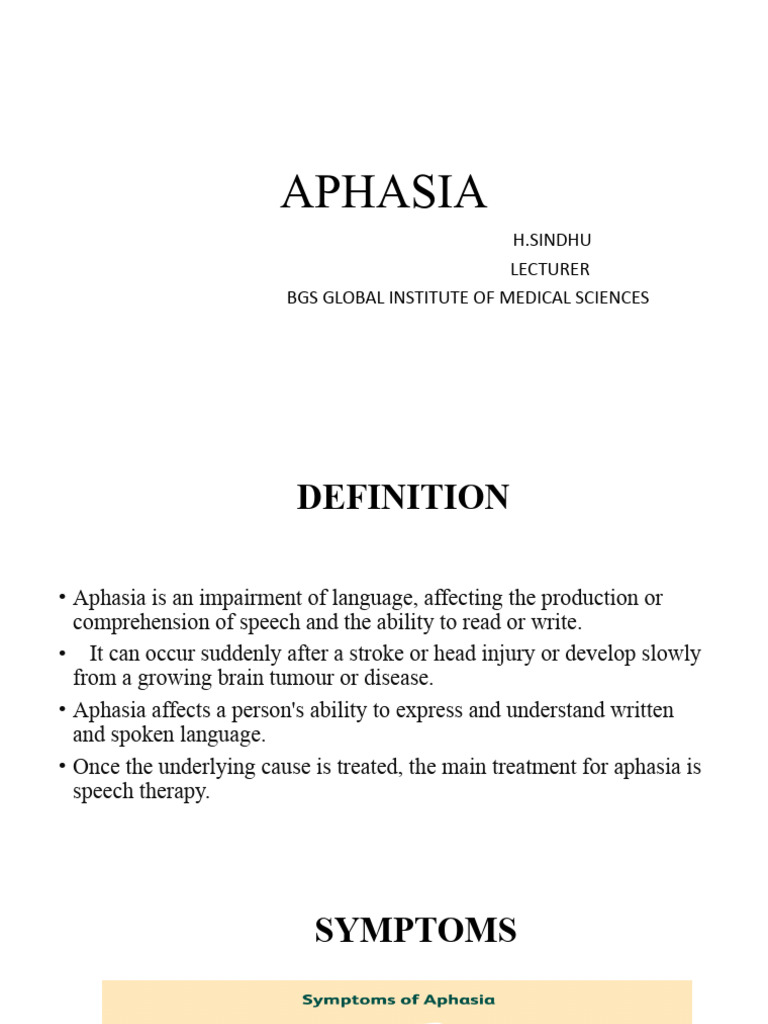 Aphasia | PDF