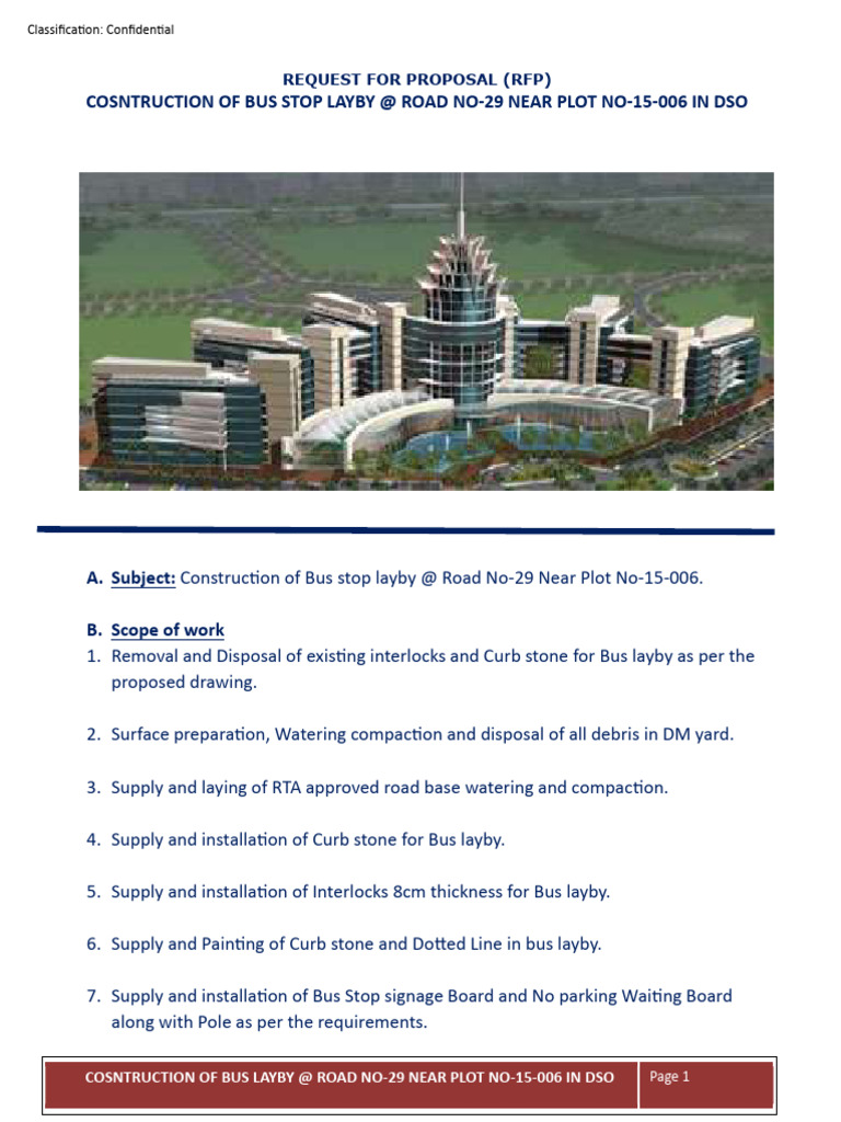 Bus Stop Layby Construction RFP | PDF | Request For Proposal | Business