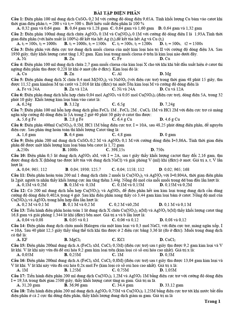 Bai Tap Dien Phan | PDF