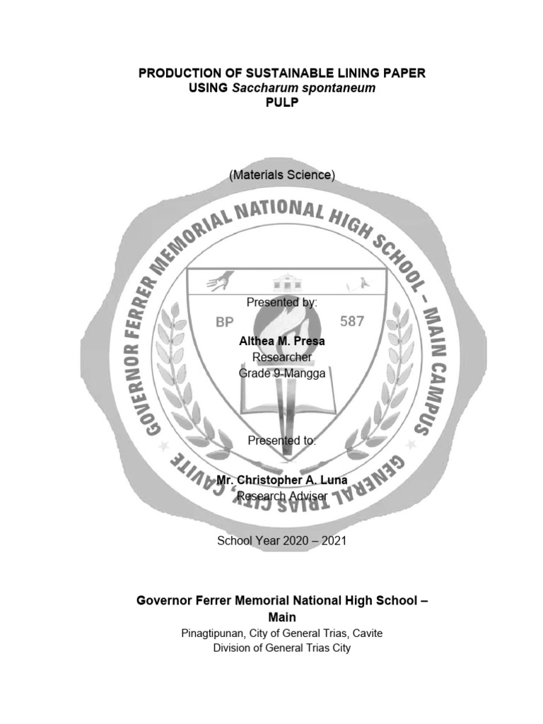 Talahib As Lining Paper | PDF | Standard Deviation | F Test