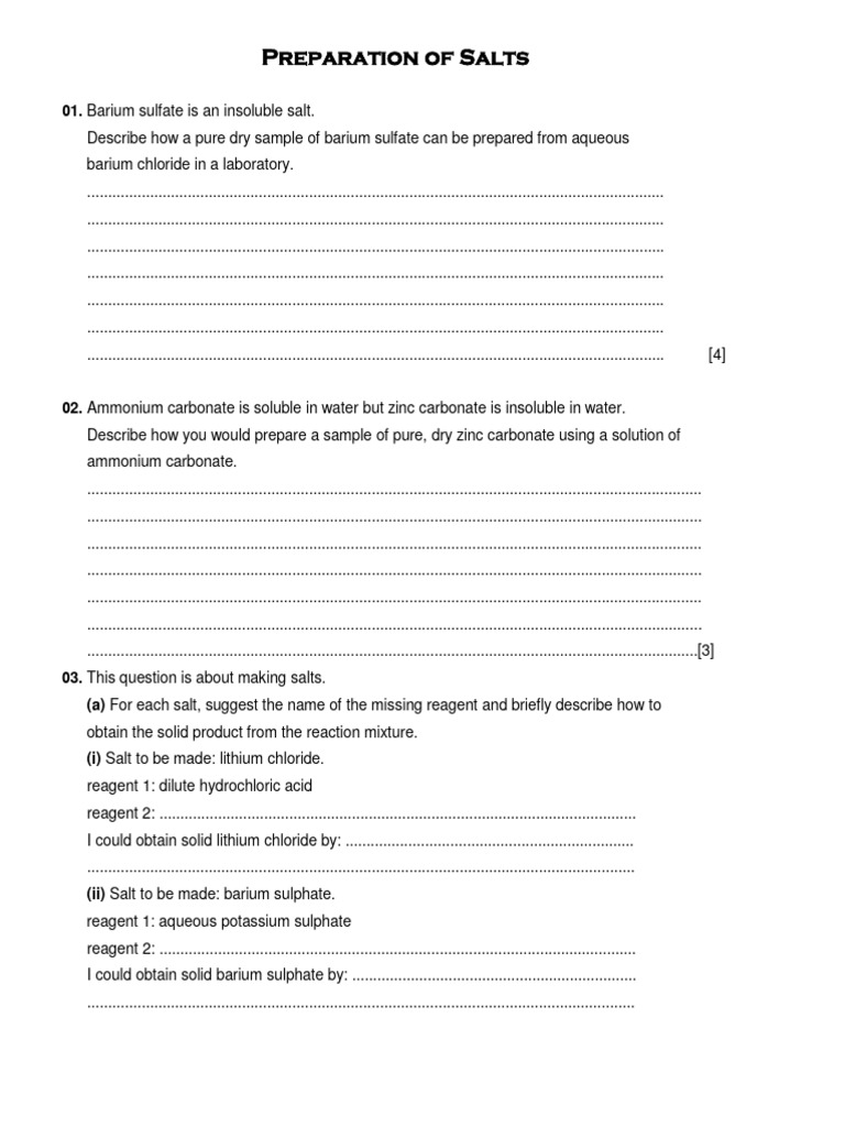Preparing Insoluble Salts in Lab | PDF | Salt (Chemistry) | Sulfate