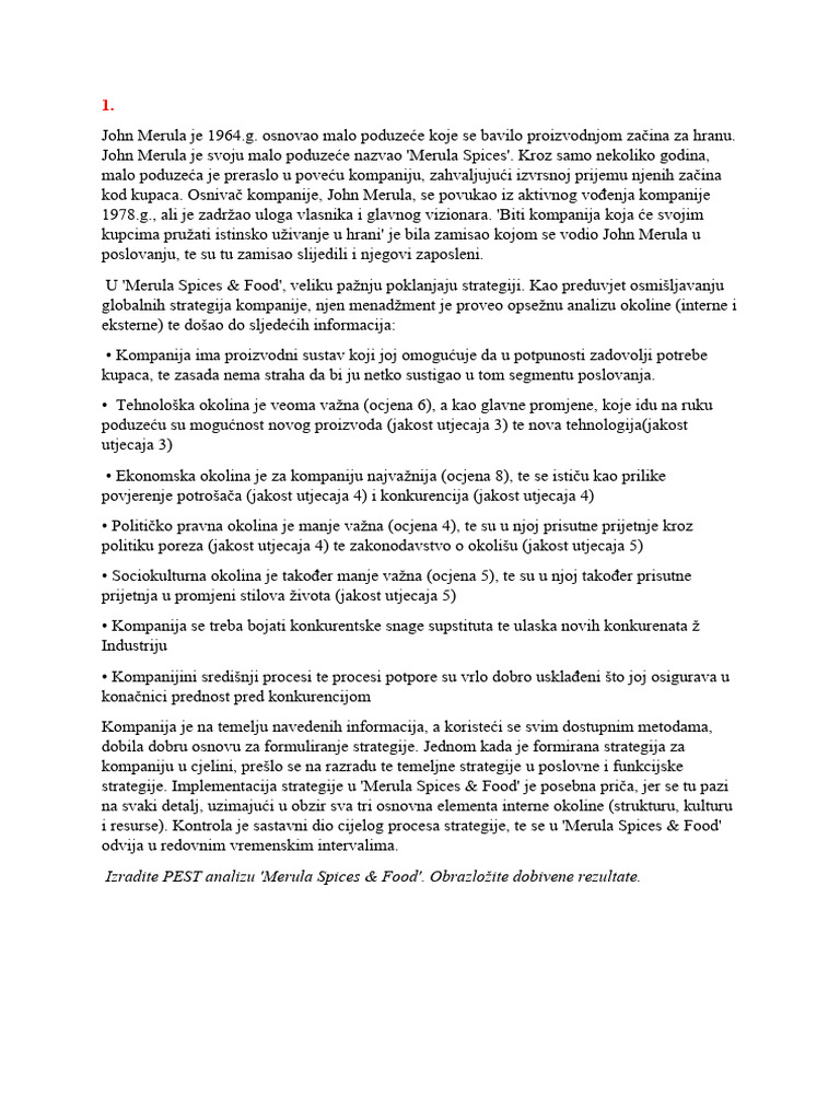 Menadžment - Riješeni Zadatci 1 | PDF