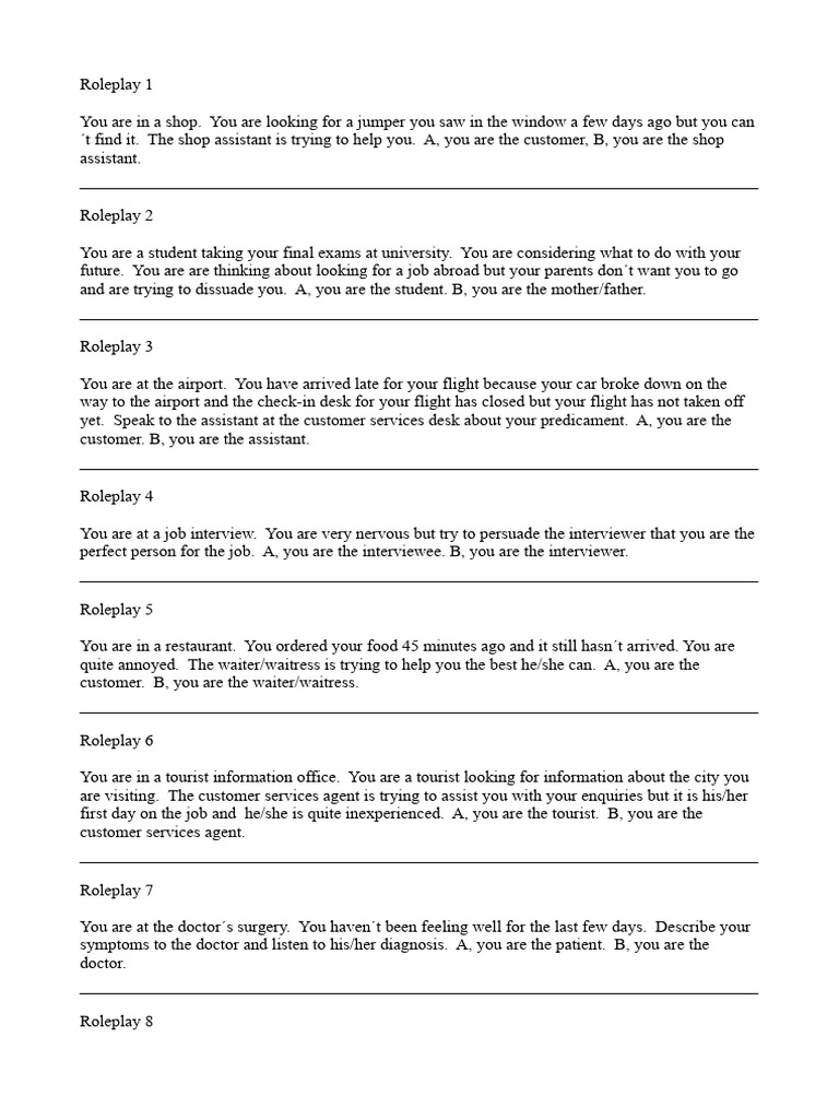 B1 Roleplays | PDF