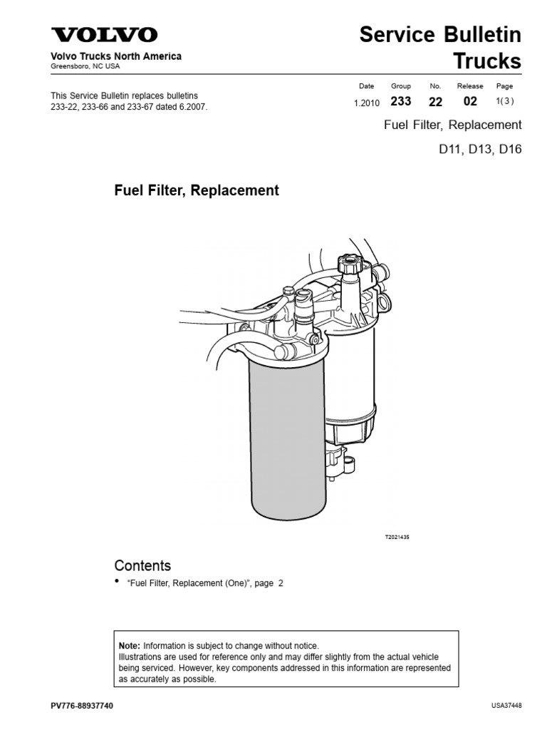 Fuel Filter, Replacement d11 d13 d16 | PDF | Mechanical Engineering ...