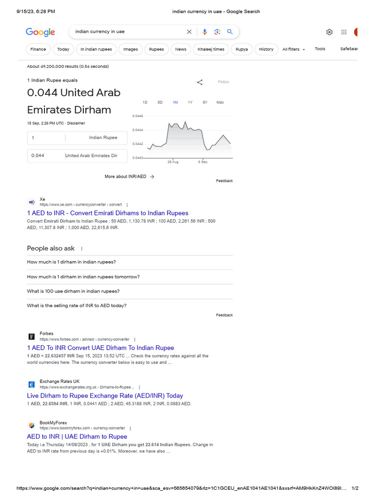 Indian Currency In Uae Google Search Pdf International Finance