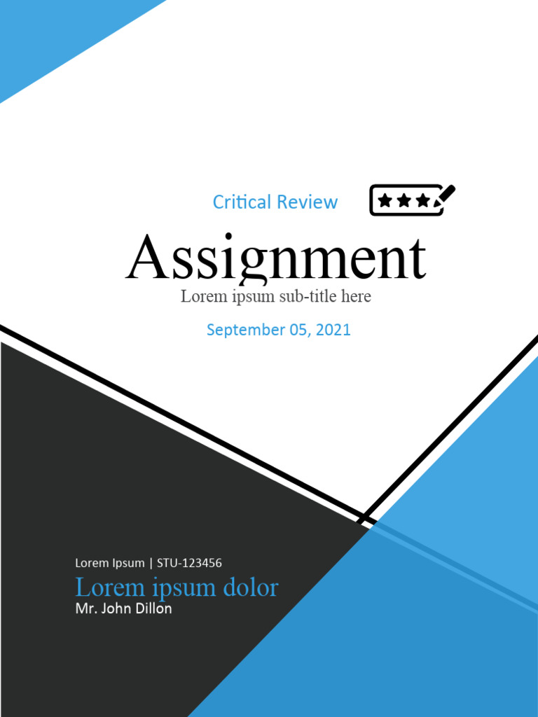 Critical Review Assignment Cover Page Template | PDF