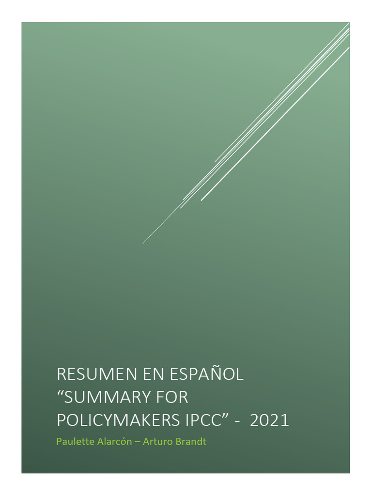 Resumen en Español - Summary For Policymakers IPCC | PDF | Cambio ...
