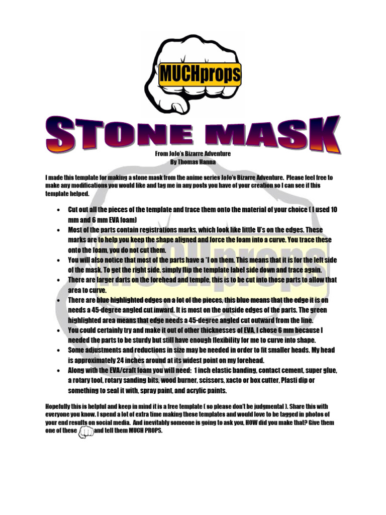 Stone Mask Template | PDF