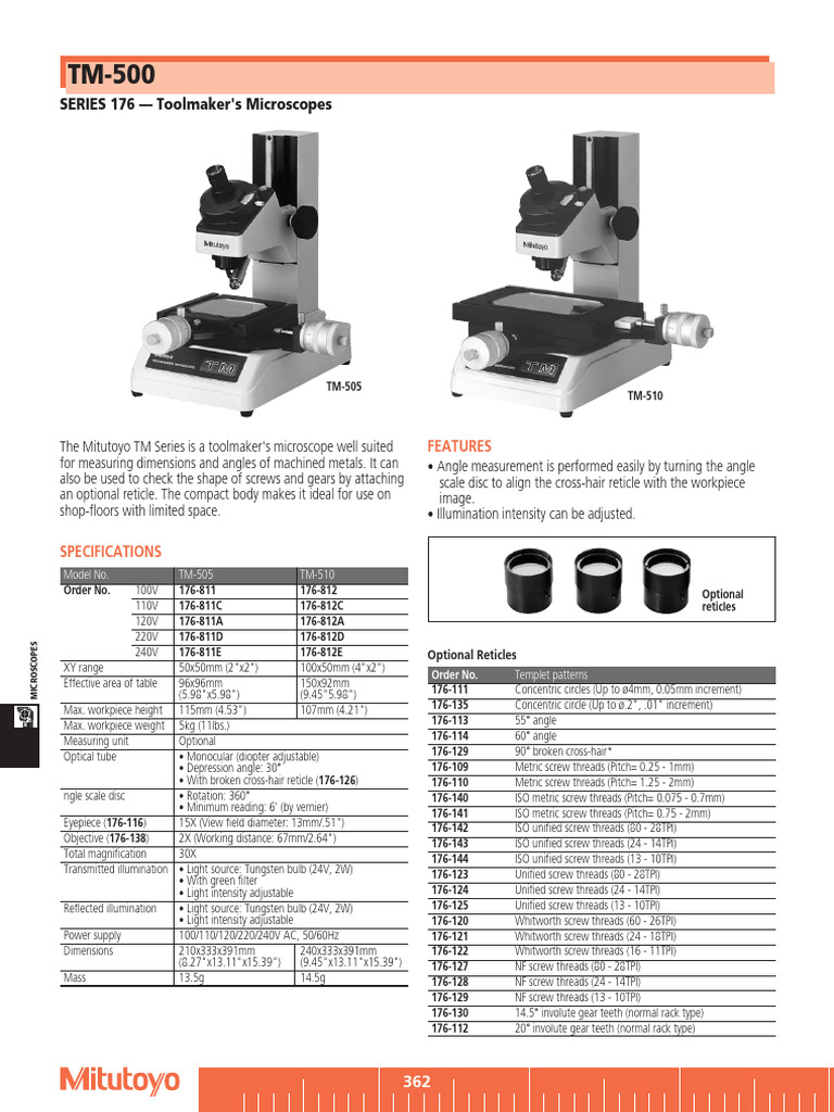 Toolmaker's Microscopes Guide | PDF | Glass Engineering And Science | Tools