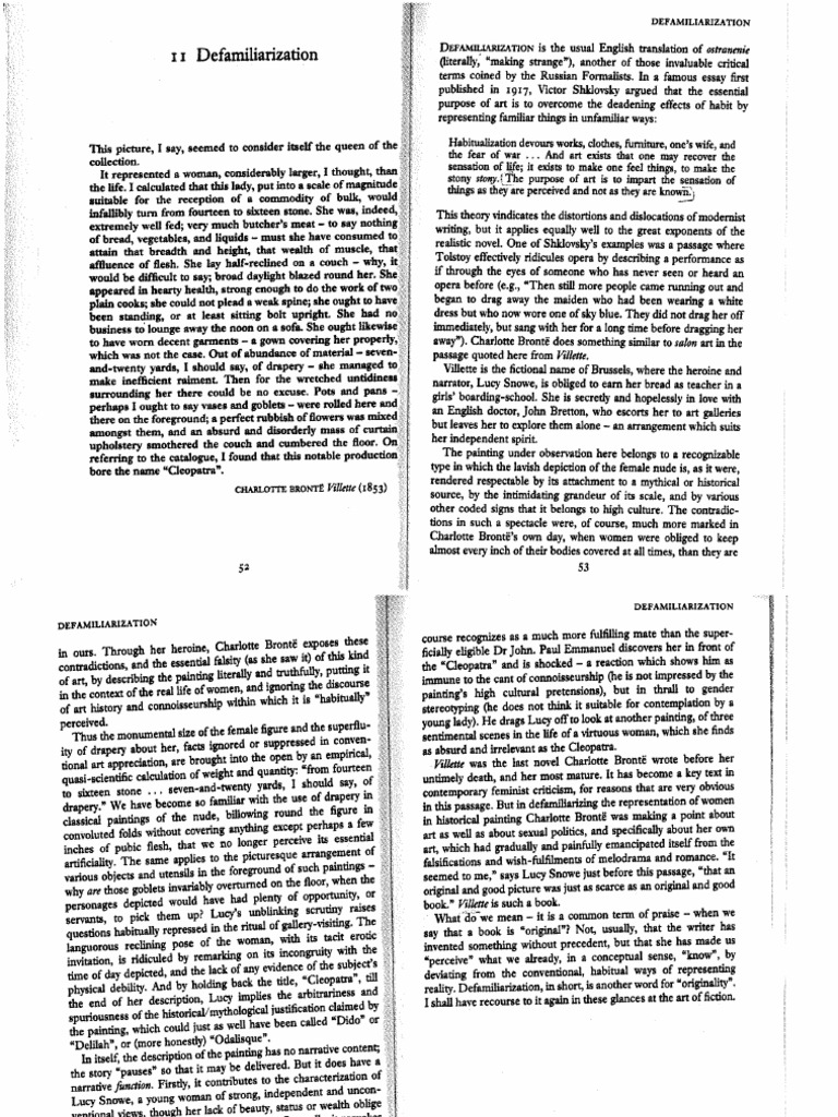 Ch. 11 Defamiliarization | PDF