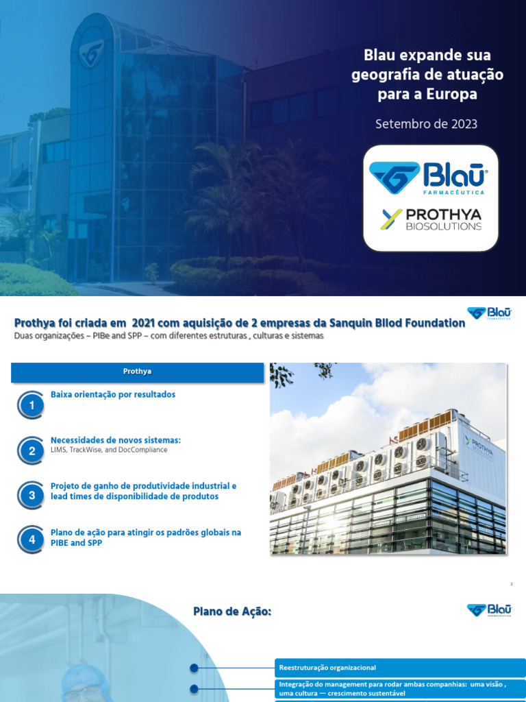 2023-09-12 - M&A Com Prothya - Blau | PDF | Holanda | Bruxelas