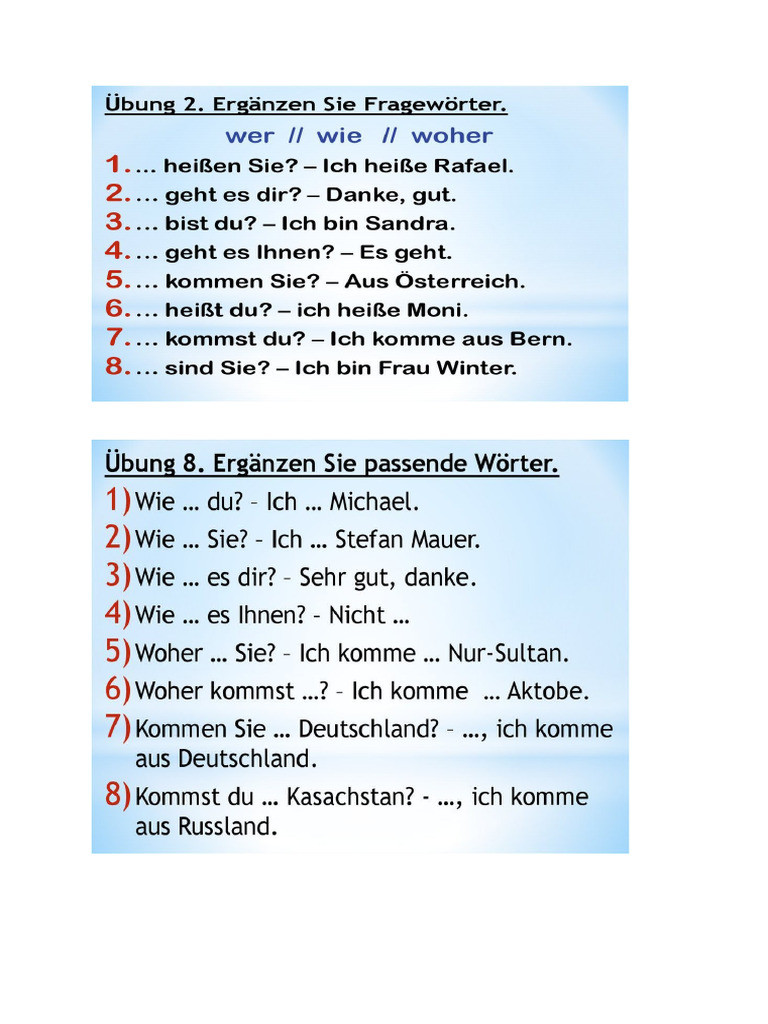 Fragewörter | PDF