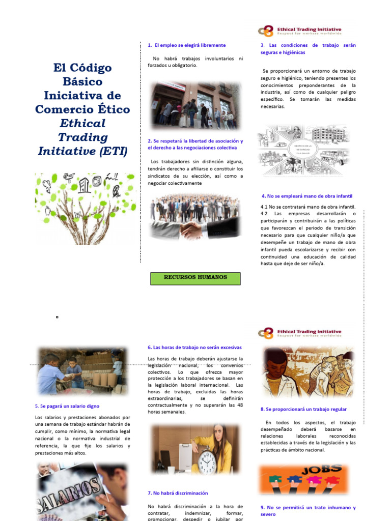 Triptico Codigo Eti | PDF | Derecho laboral | Salario