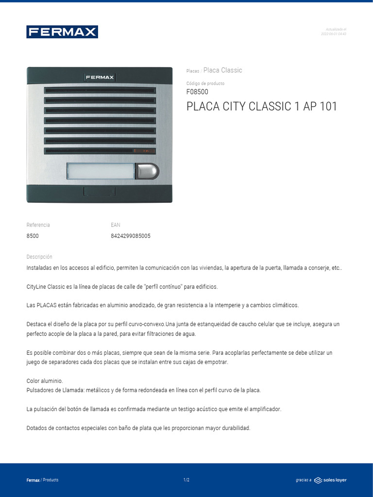 f08500 Placa City Classic 1 Ap 101 | PDF