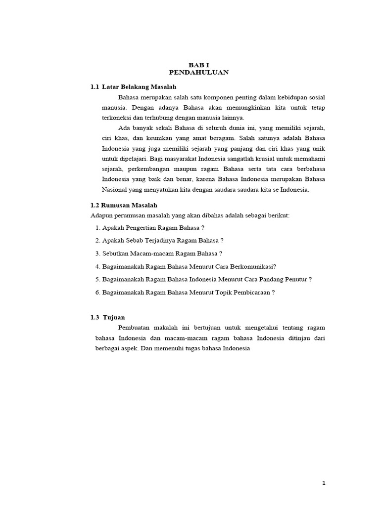 BAB I Bindo | PDF