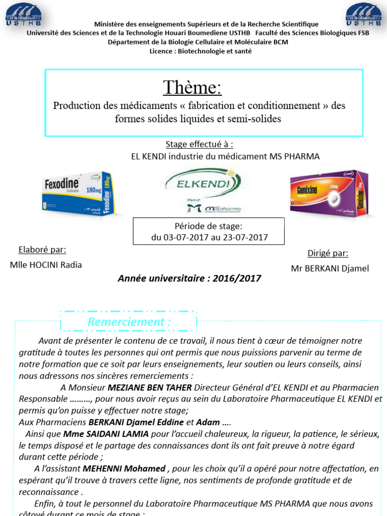 RAPPORT DE STAGE MS PHARMA (1) | PDF | Pharmacien | Pharmacie