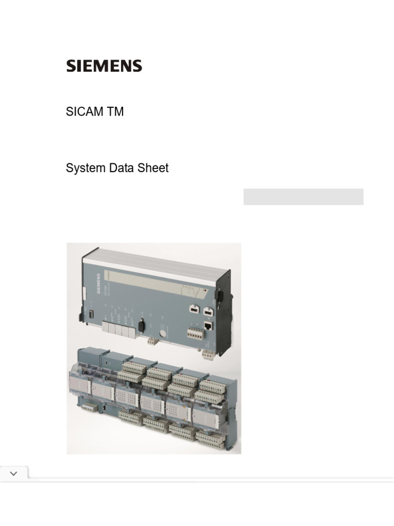 SICAM TM System Data Sheet - 018125328 | PDF | Automation | Computer Network