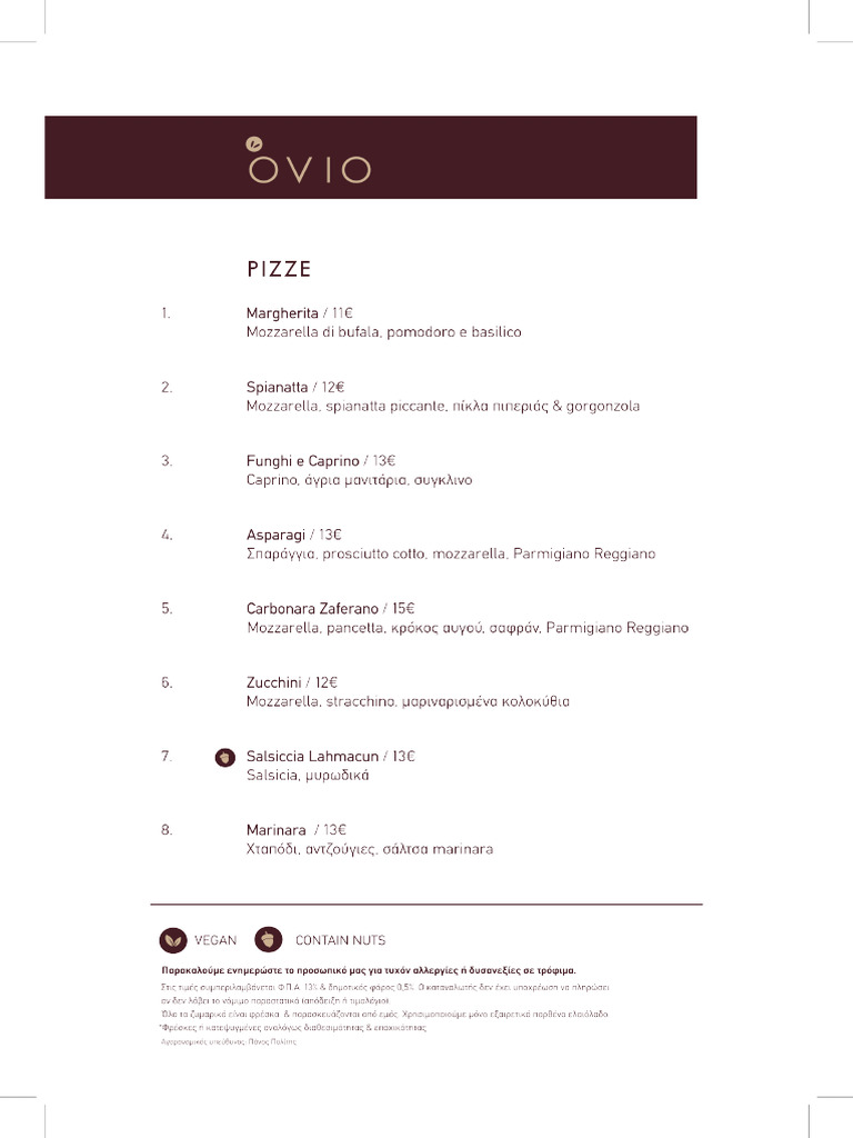 Ovio Menu | PDF