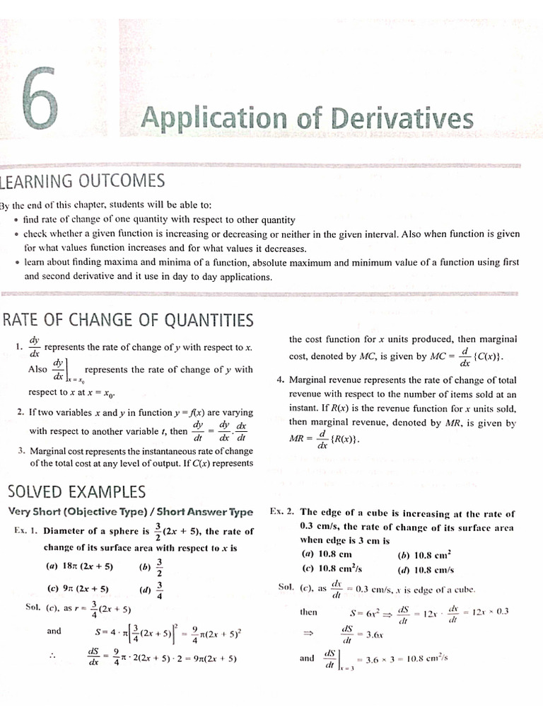Application of Derivatives | PDF